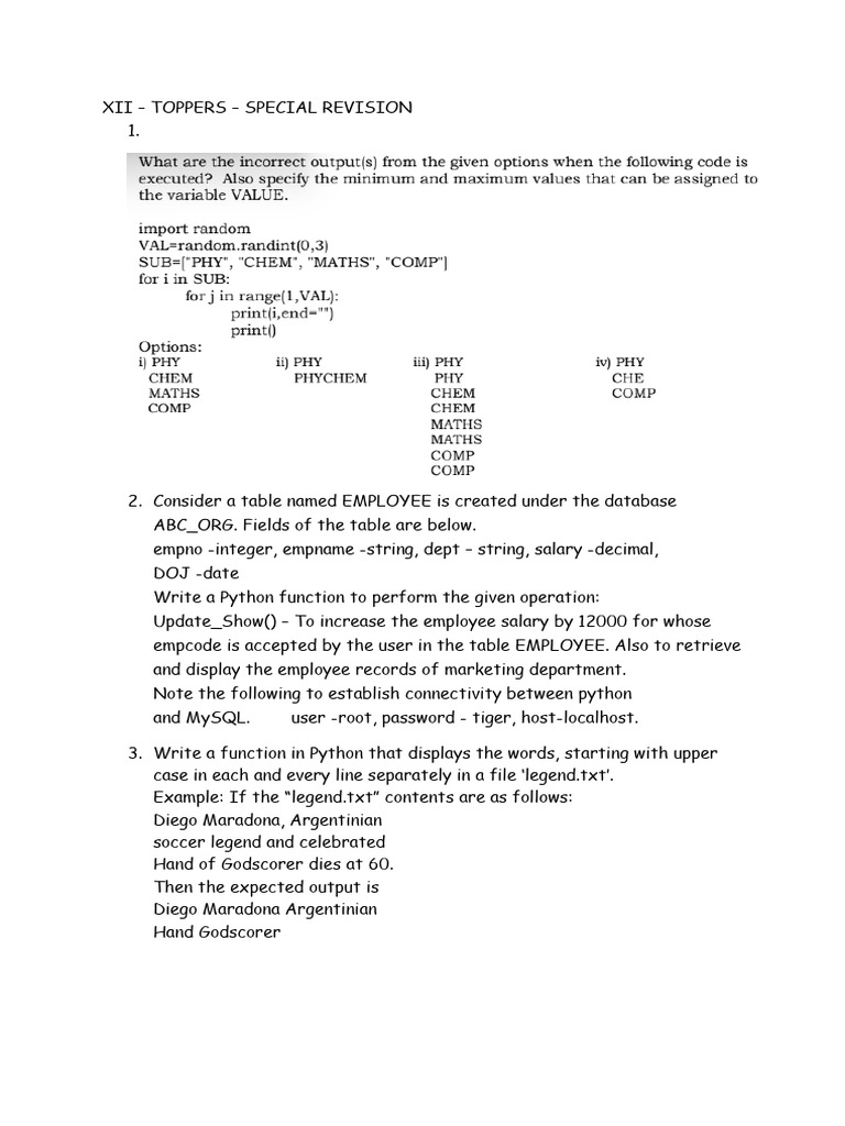 CS Revision Questions | PDF
