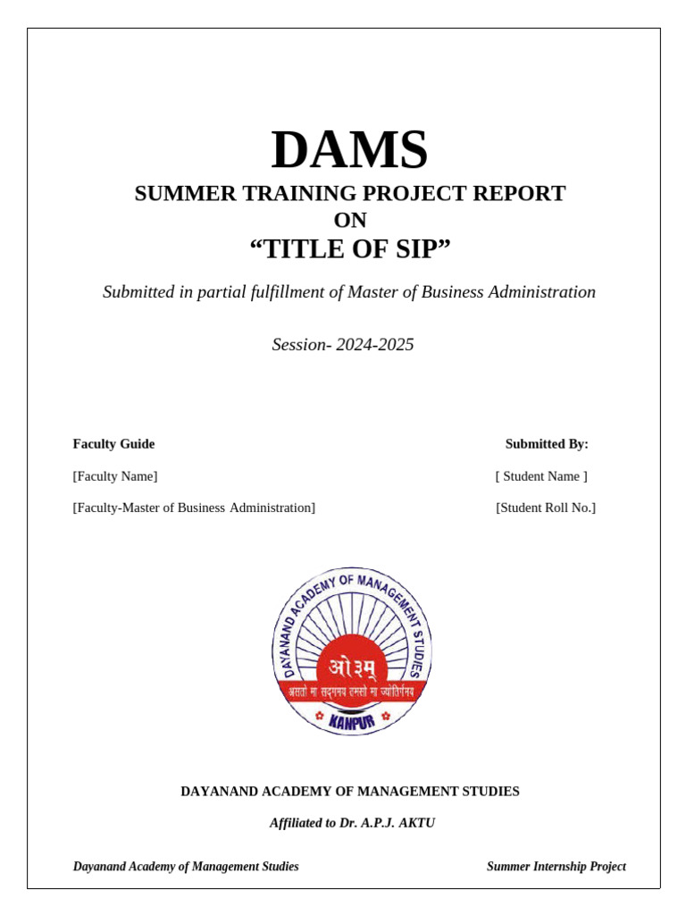 MBA Summer Internship Project Report | PDF | Methodology | Scientific ...