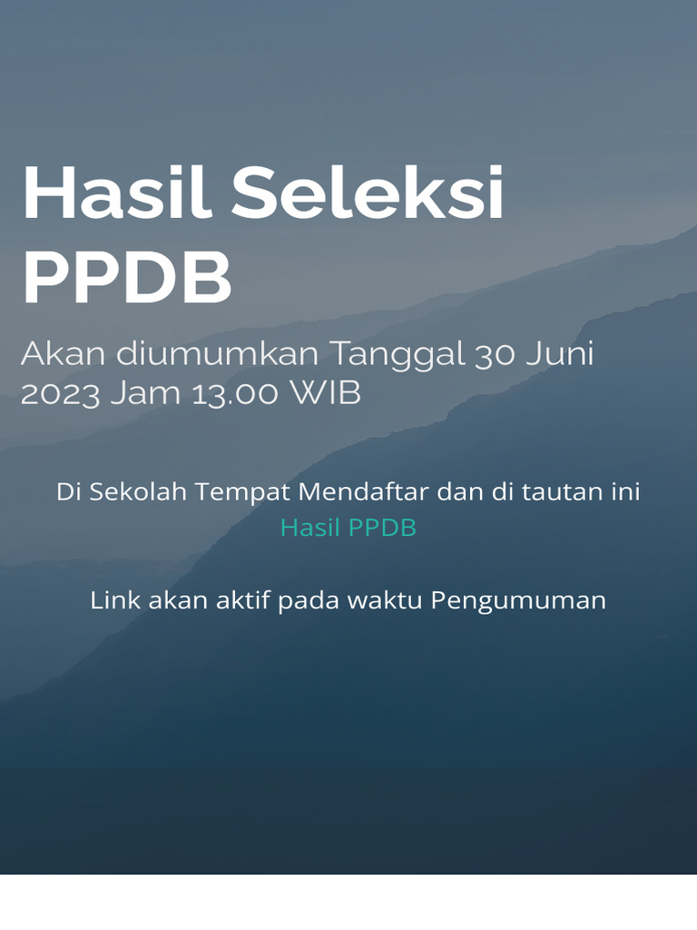 Hasil Seleksi PPDB | PDF