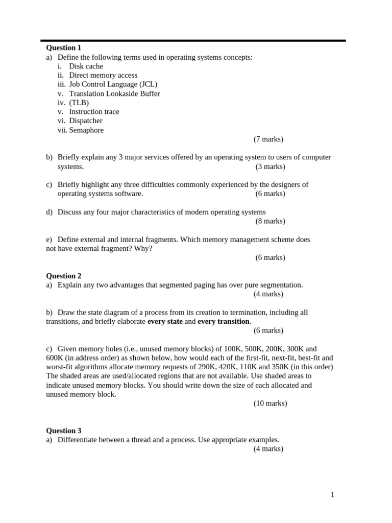 Os Revision | PDF | Operating System | Computer Architecture
