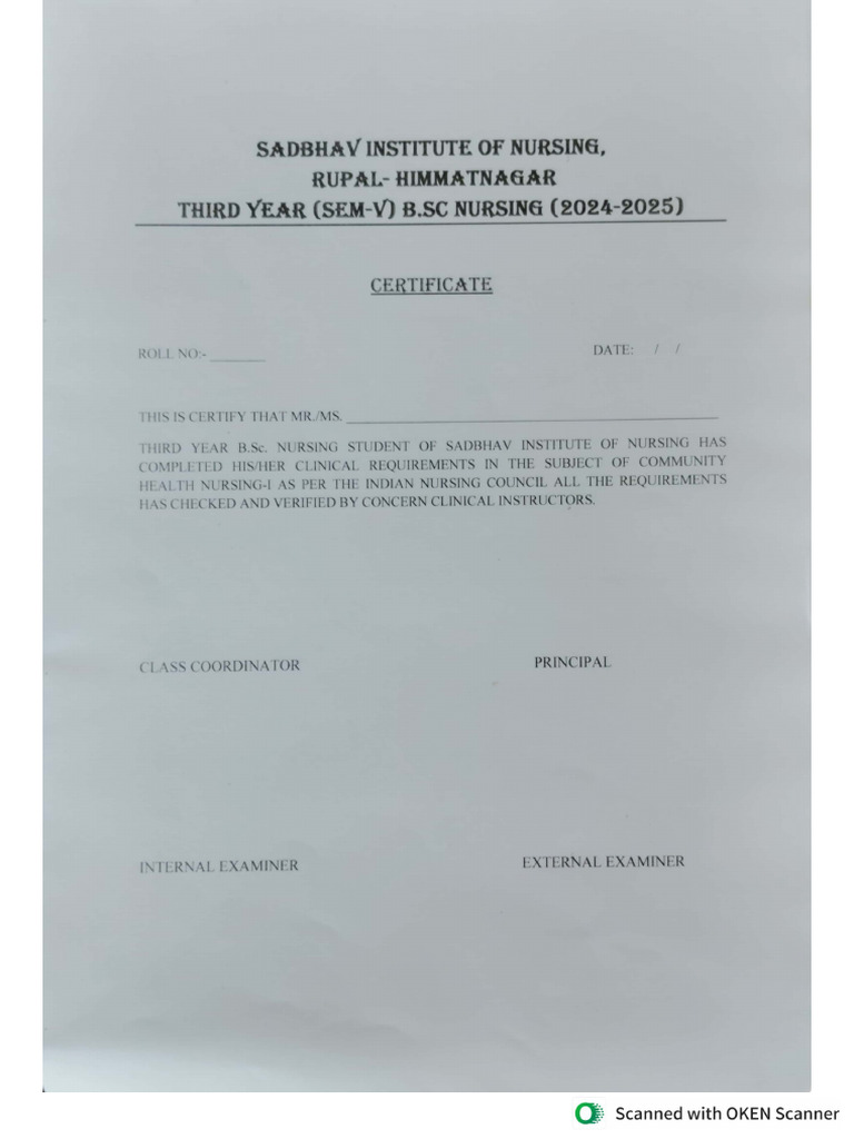 MHN (Certificate) | PDF