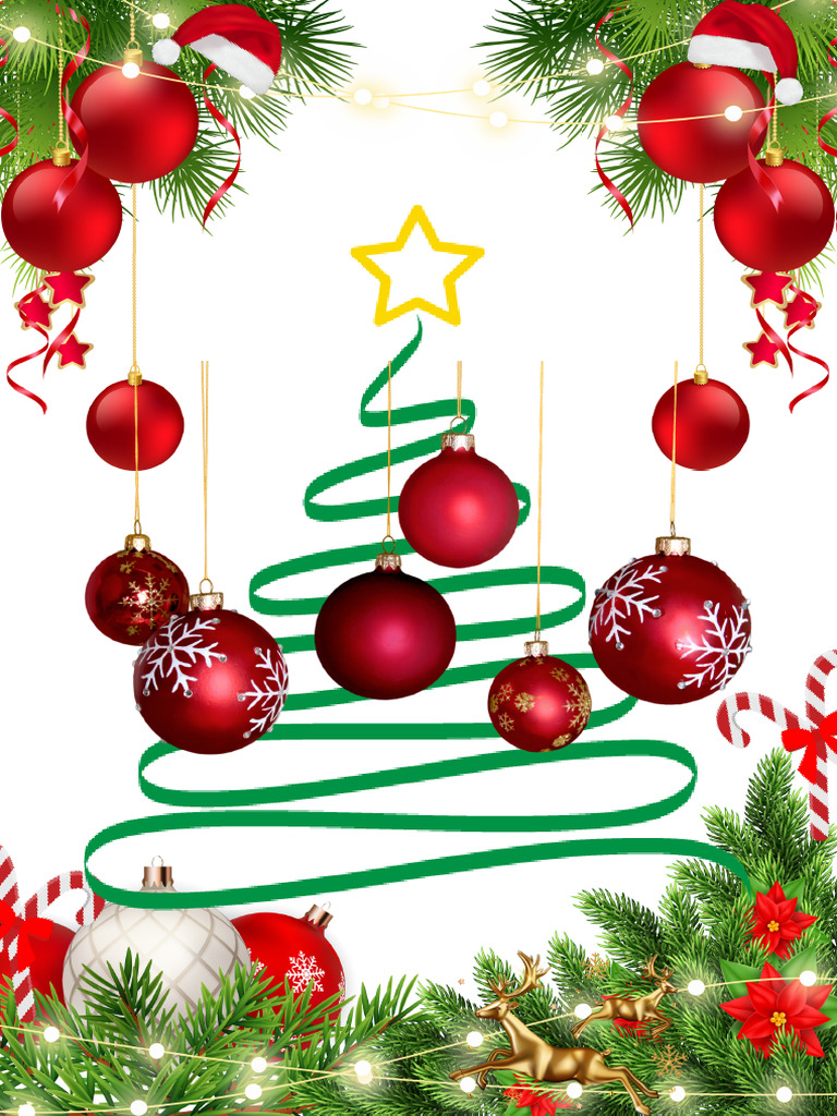 Red Modern Christmas Background Document A4 | PDF