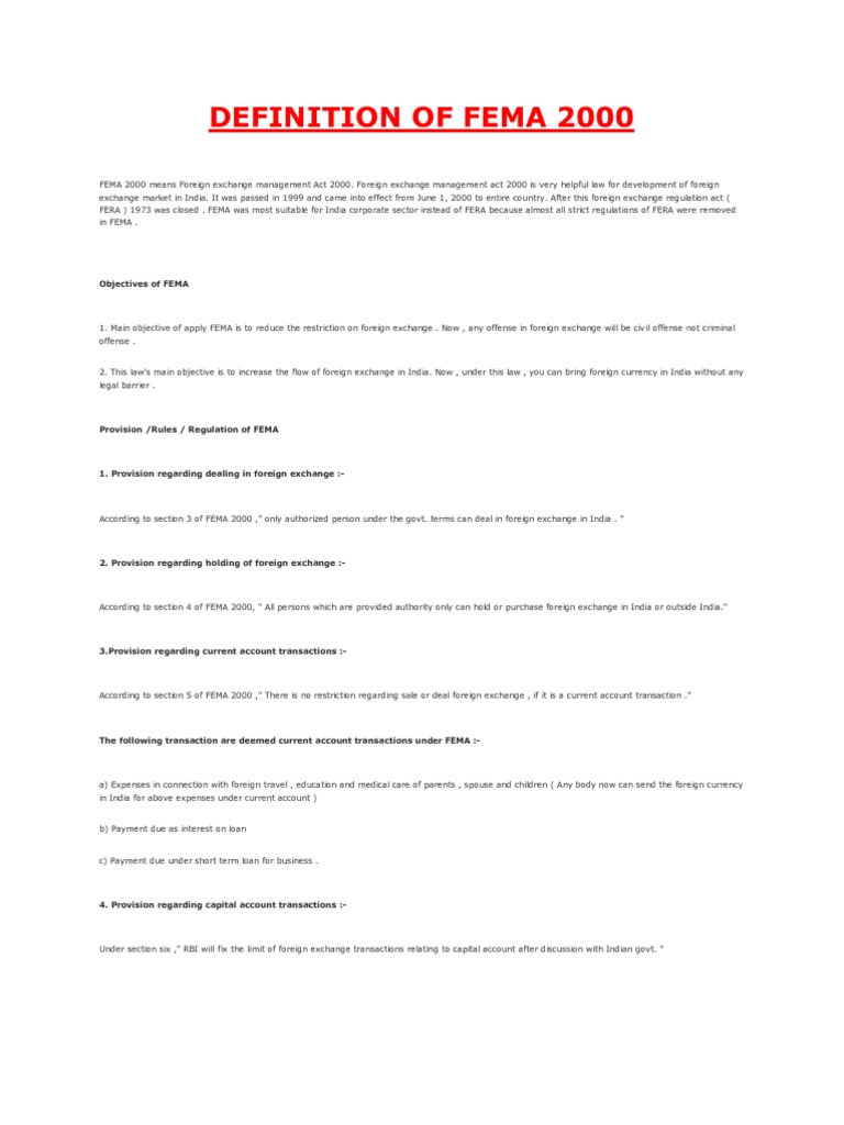 FEMA DEFINITION AND OBJECTIVES | PDF | Economies | Business