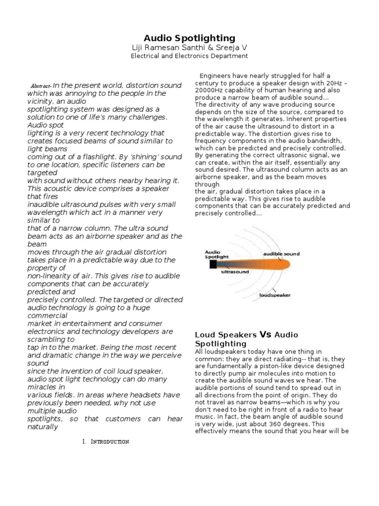 Audio Spot | PDF | Loudspeaker | Ultrasound