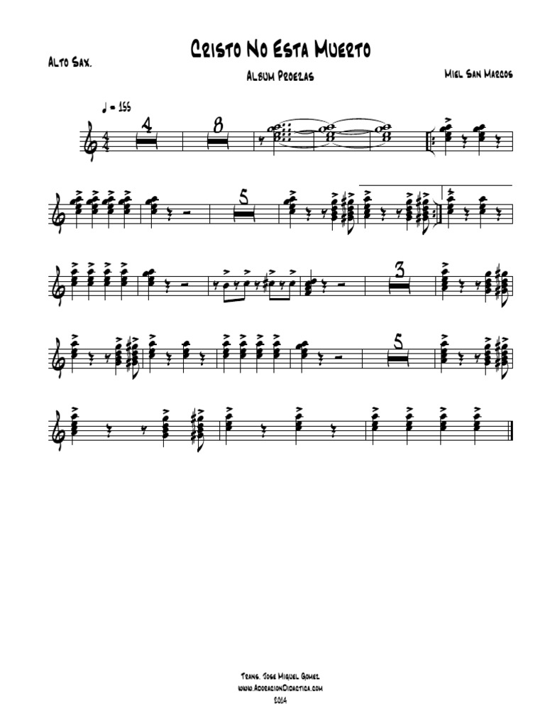 Cristo No Esta Muerto MSM Alto Sax | PDF