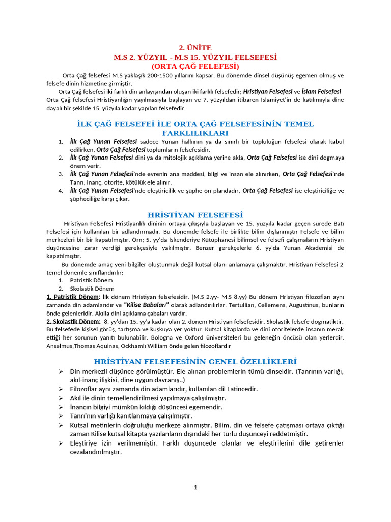FELSEFE_2.UNITE_OZETI | PDF