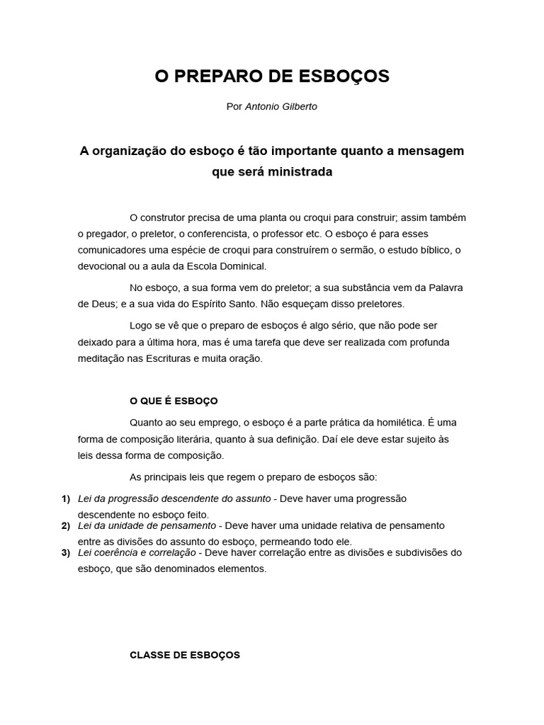 Como Preparar Esboços Eficazes | PDF | Bíblia | Evangelho de Lucas
