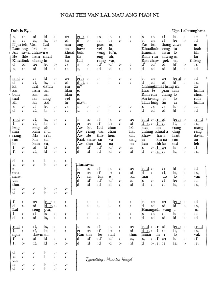 Ngai teh Van Lal nau ang pianni | PDF
