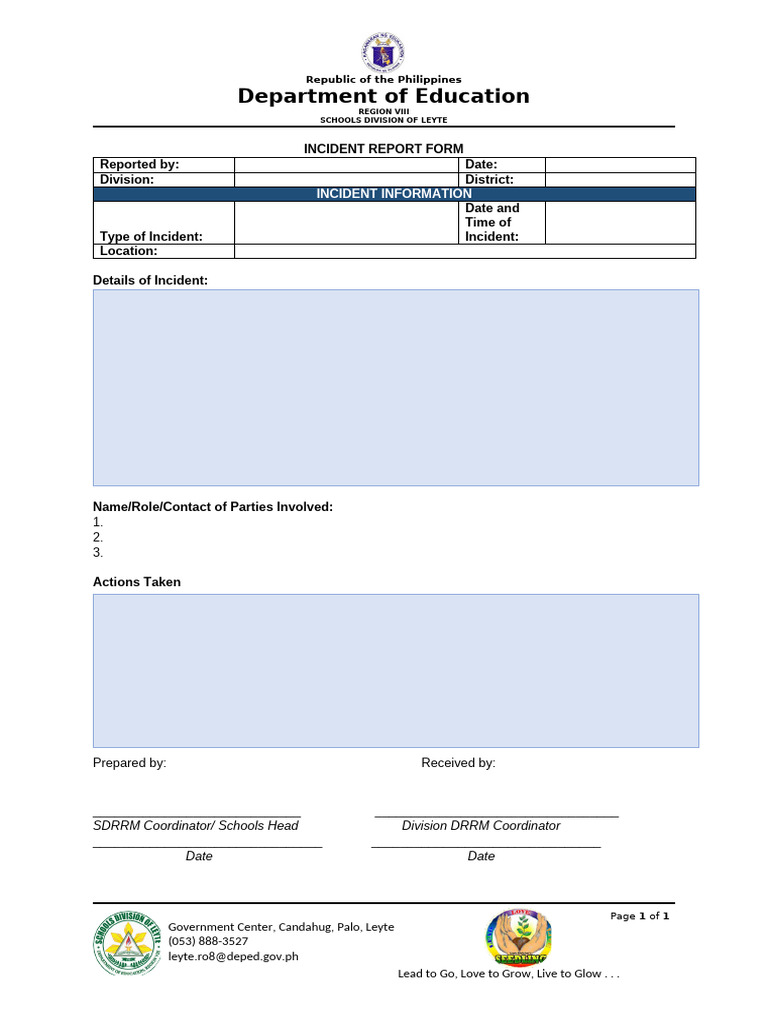 Template Incident Report 2023 | PDF