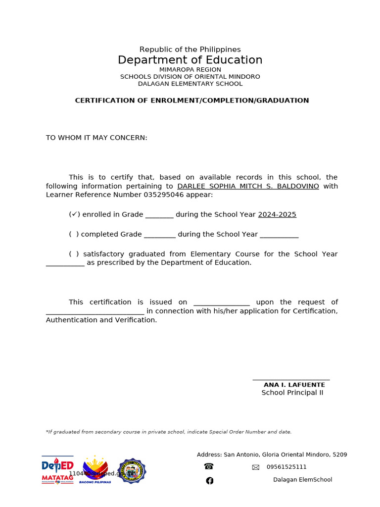 CAV Form 4 Certification | PDF