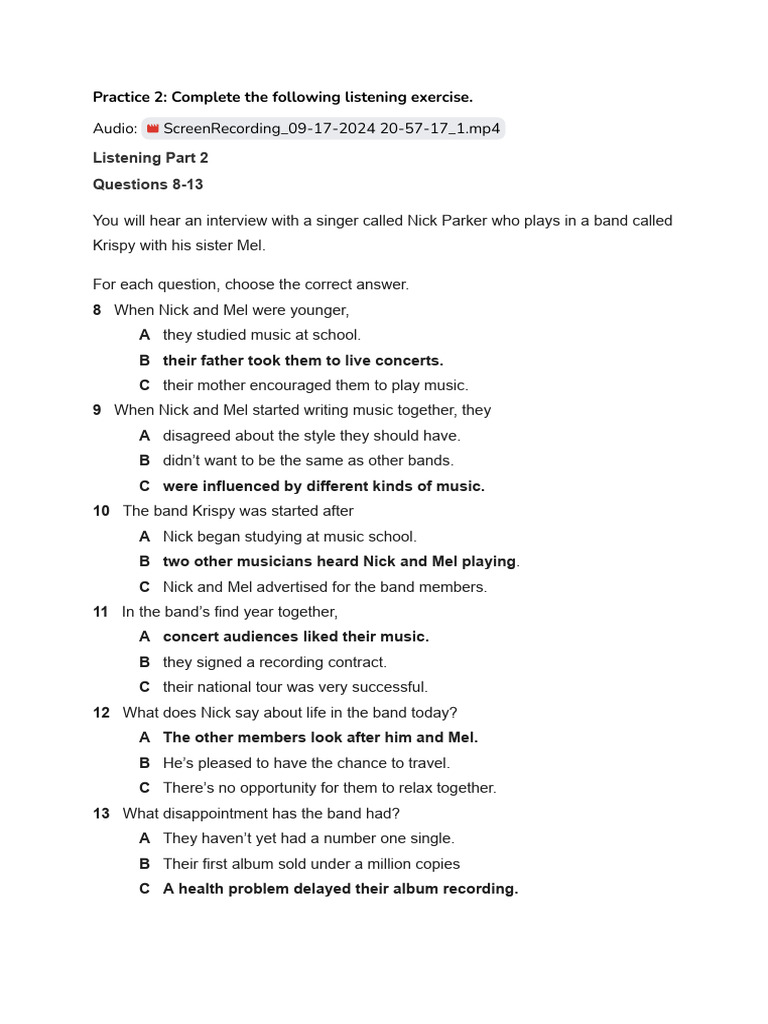 Practice 2_ Complete the Following Listening Exercise | PDF