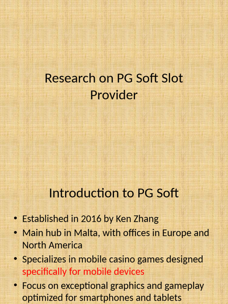 PG Soft Research Presentation | PDF