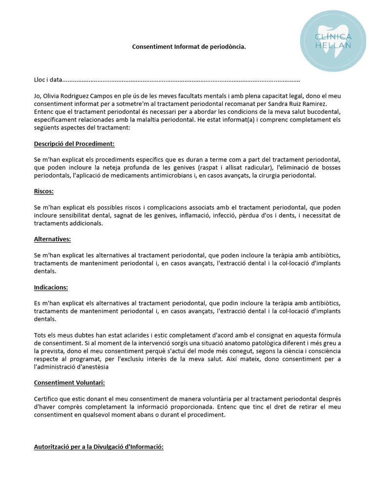 Consentiment Informat de Perio | PDF