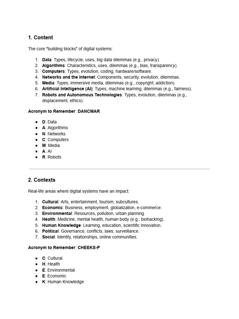 Digital Society Exam Preparation Guide | PDF | Artificial Intelligence ...