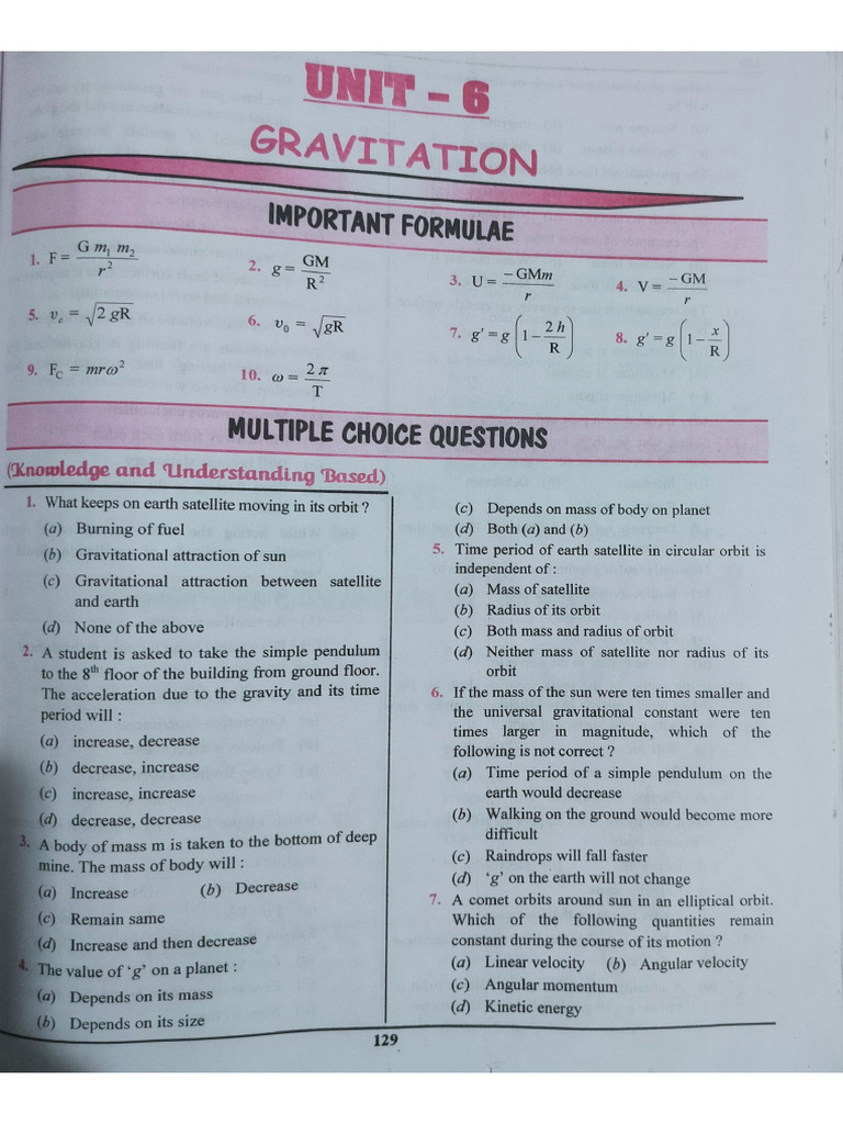 Unit-6 Gravitation | PDF