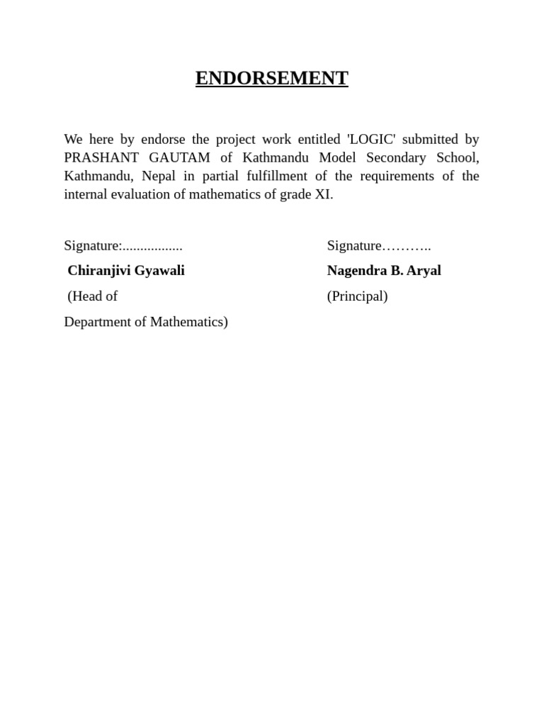 Endorsement | PDF