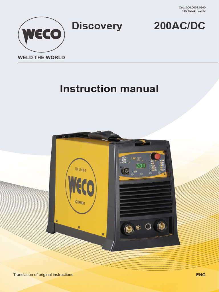WECO Discovery 200AC/DC | PDF | Electrical Connector | Welding