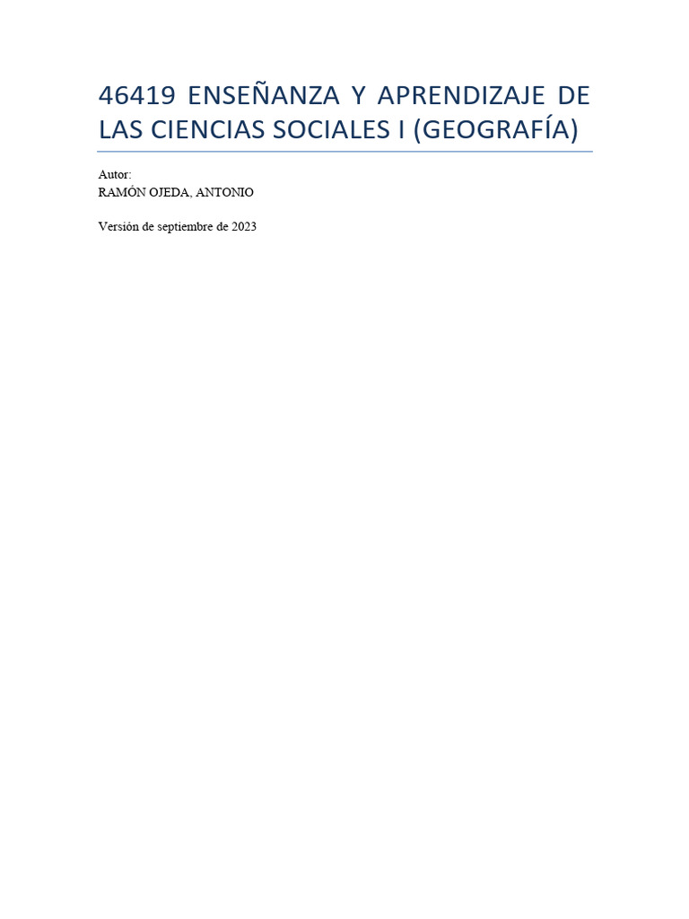 Manual 46419 Enseñanza y Aprendizaje de Las Ciencias Sociales I ...