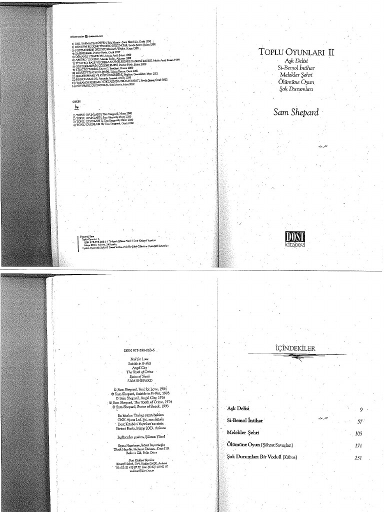 Sam Shepard - Aşk Delisi | PDF