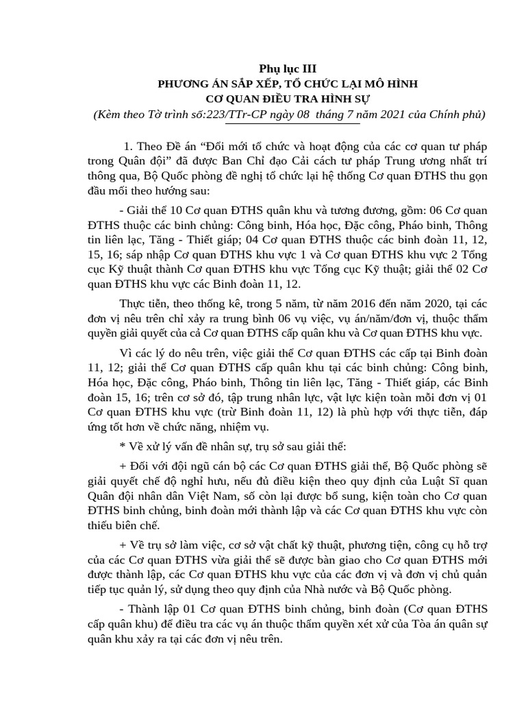 1_TTr223-CP ban hanh NQ thanh lap giai the CQDTHS_PL3___20210816175833 | PDF