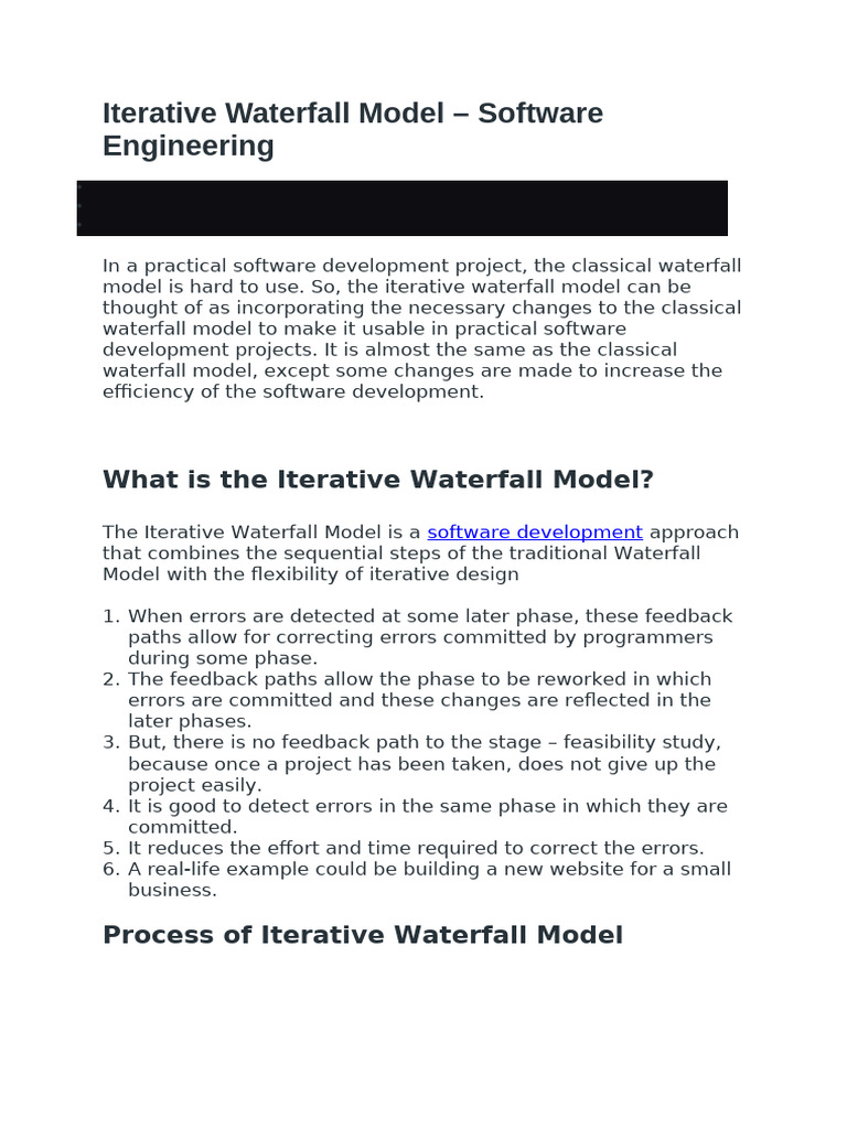 Se 4.2 Itterative Water Fall | PDF | Software Development Process ...