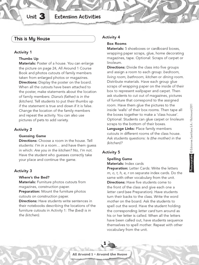 Engaging House and Pet Activities | PDF