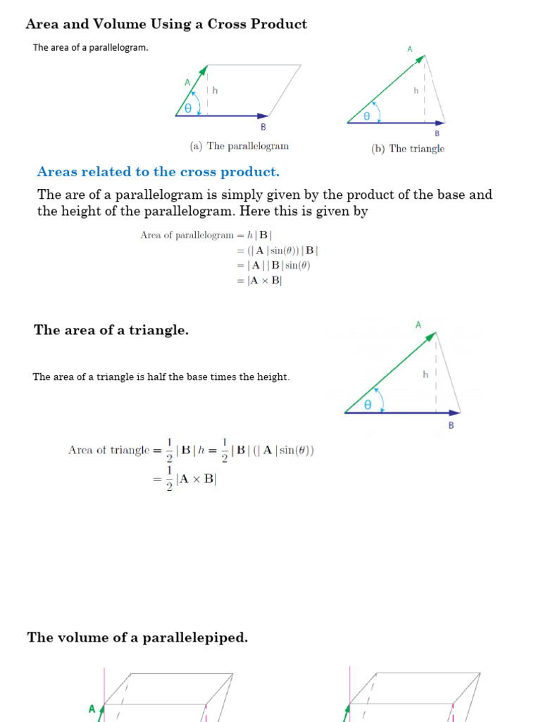 Area of Parallelogram via Cross Product | PDF