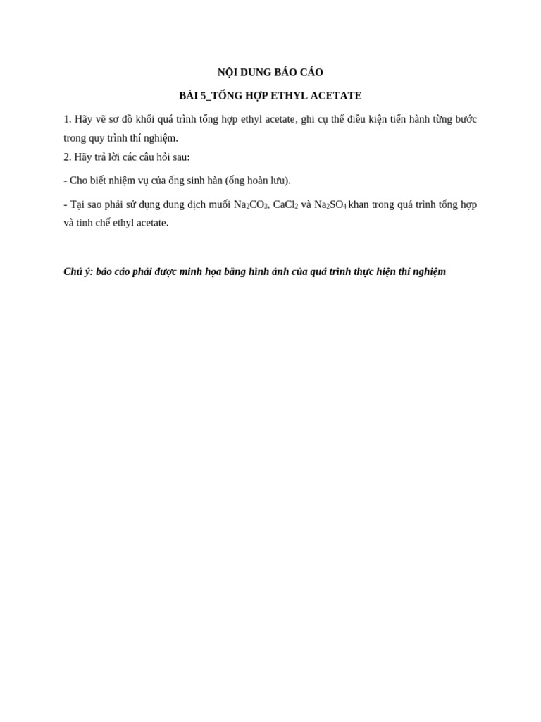 Bài 5 - T NG H P Ethyl Acetate | PDF