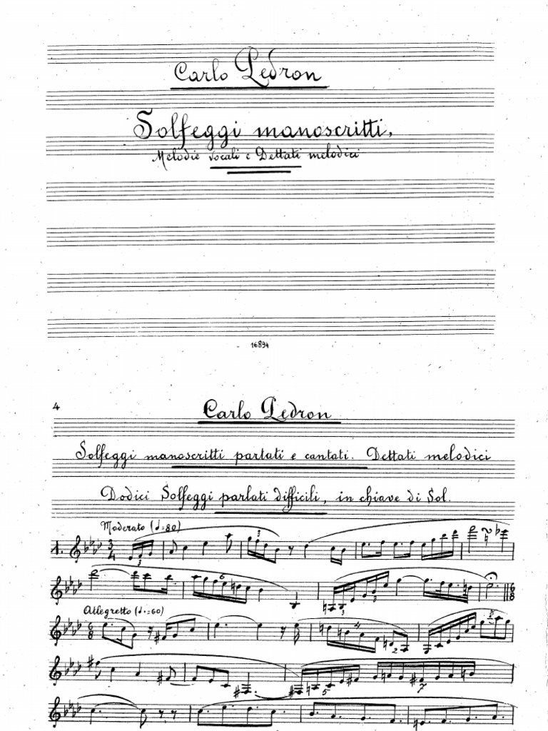 Pedron Solfeggi Parlati Setticlavio I Serie | PDF