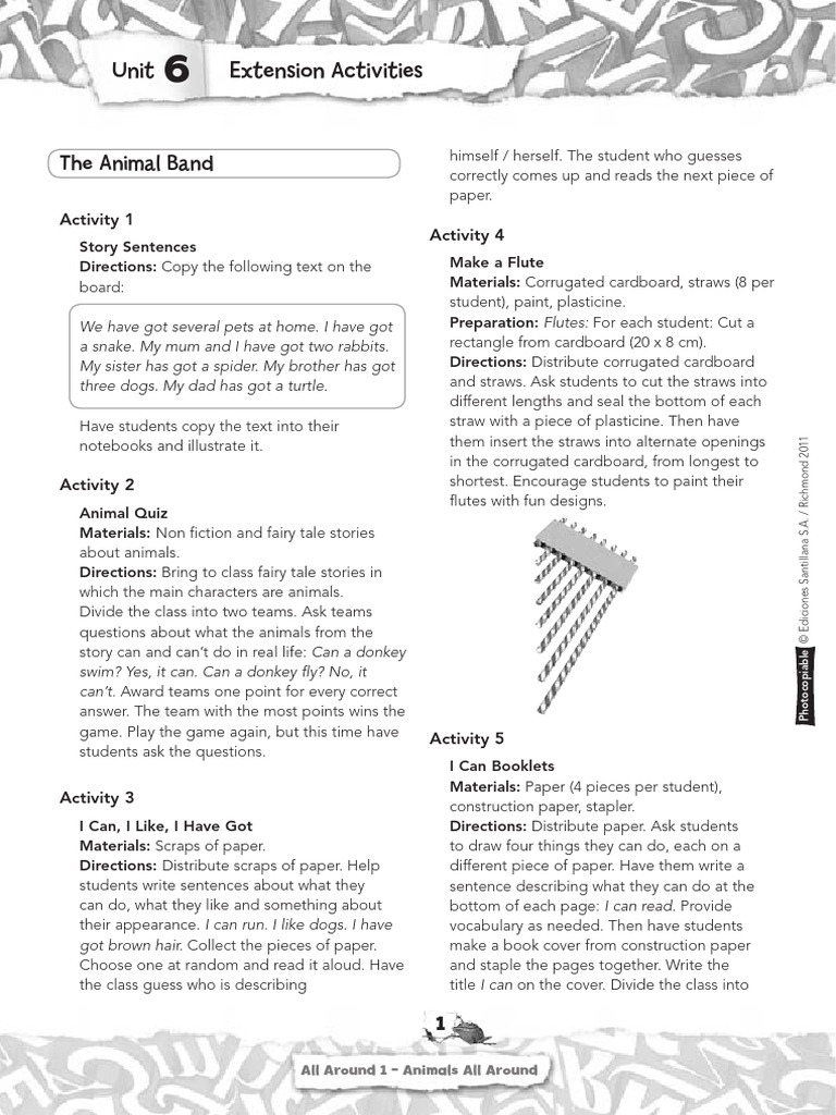 U6 Extension Activities | PDF