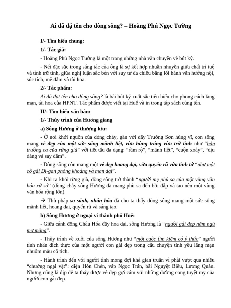 Ai đã đặ tên cho dòng sông | PDF