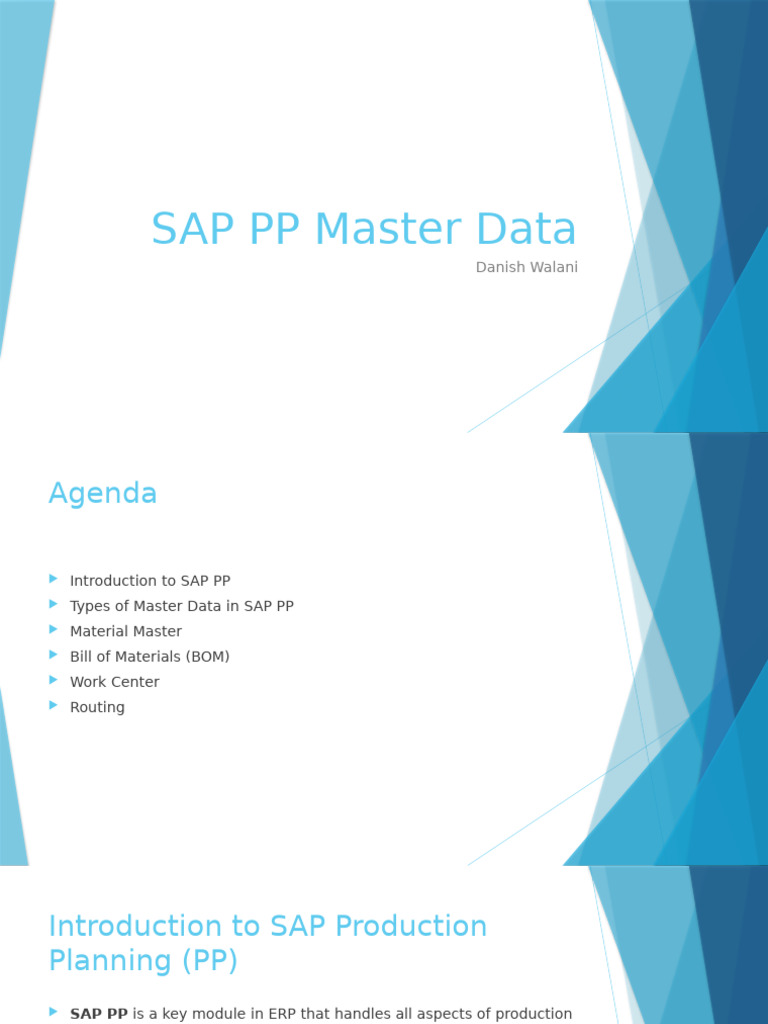 SAP PP Master Data | PDF | Computing