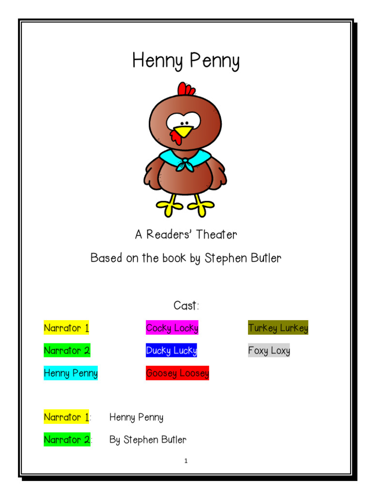 HennyPennyReadersTheaterFablesandFolktales-1 | PDF