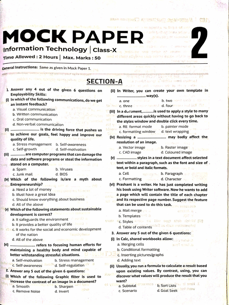 Sample Paper 2-2 | PDF