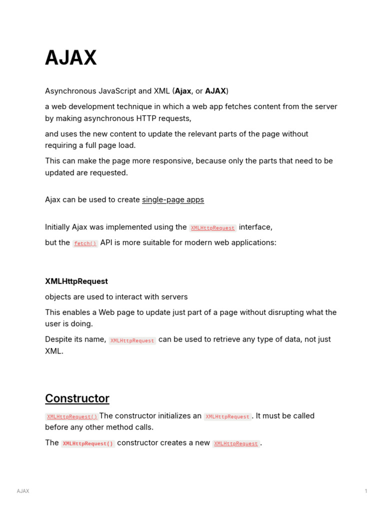 AJAX | PDF | Ajax (Programming) | World Wide Web