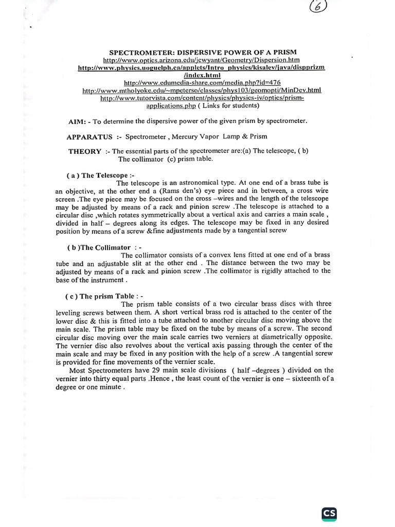 Dispersive power | PDF