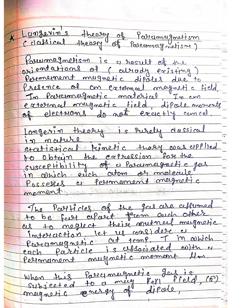 Langevin's Theory | PDF