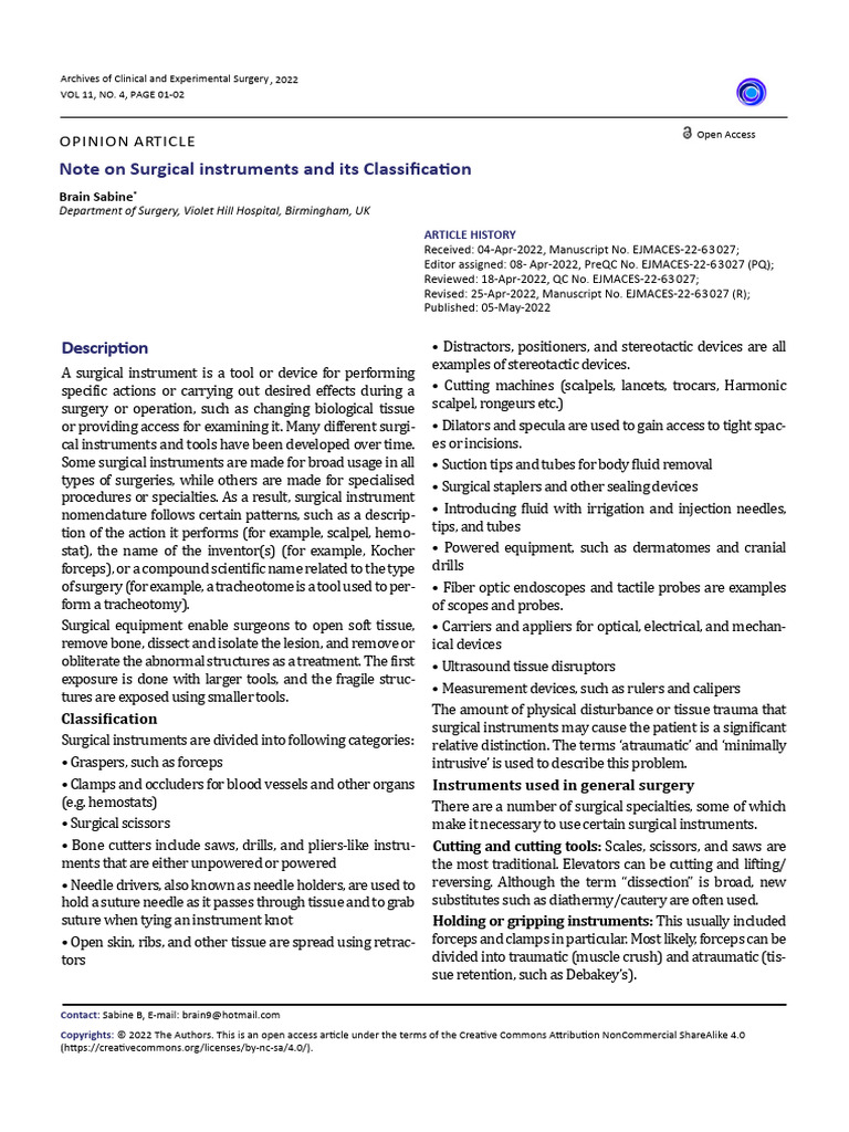 Surgical-instruments-and-its-classification | PDF | Surgery | Surgical ...