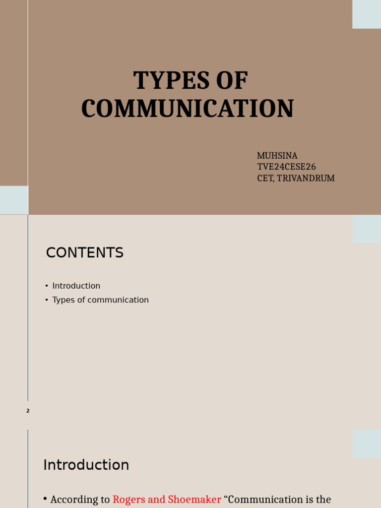 Types of Communication | PDF