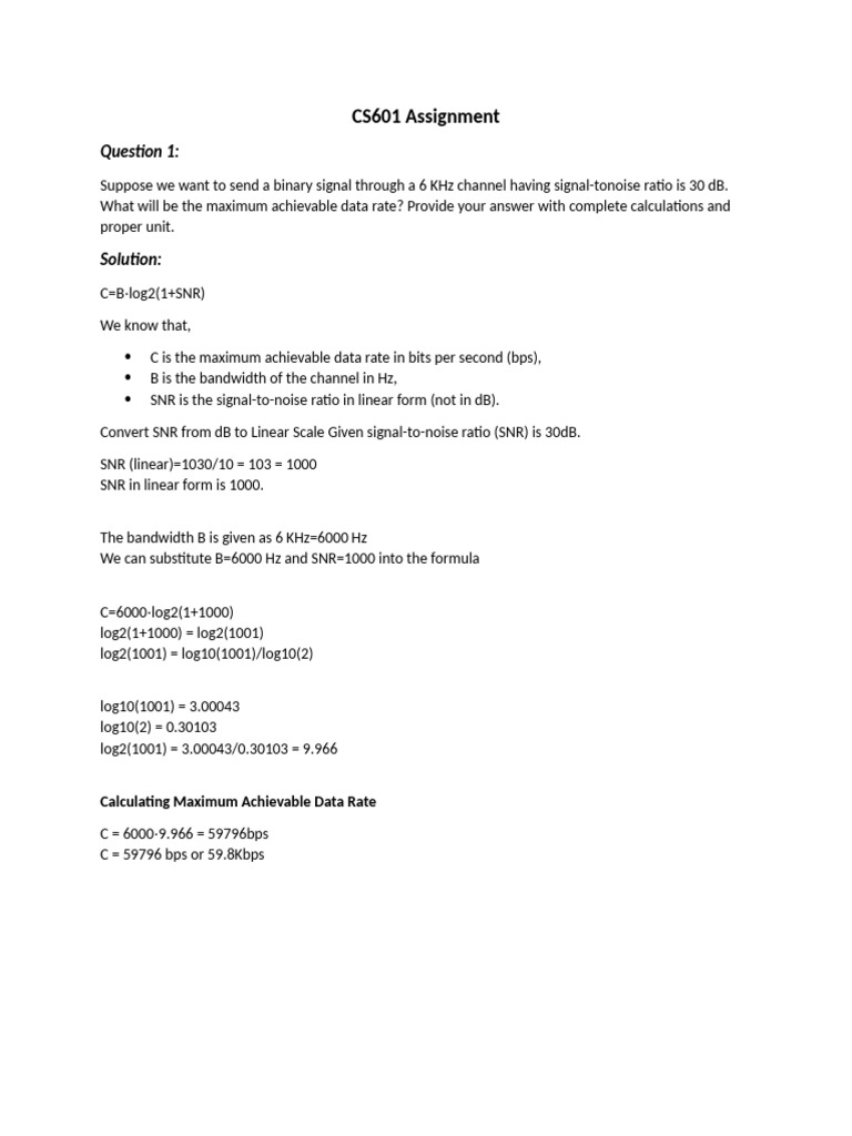 CS601 Assignment | PDF