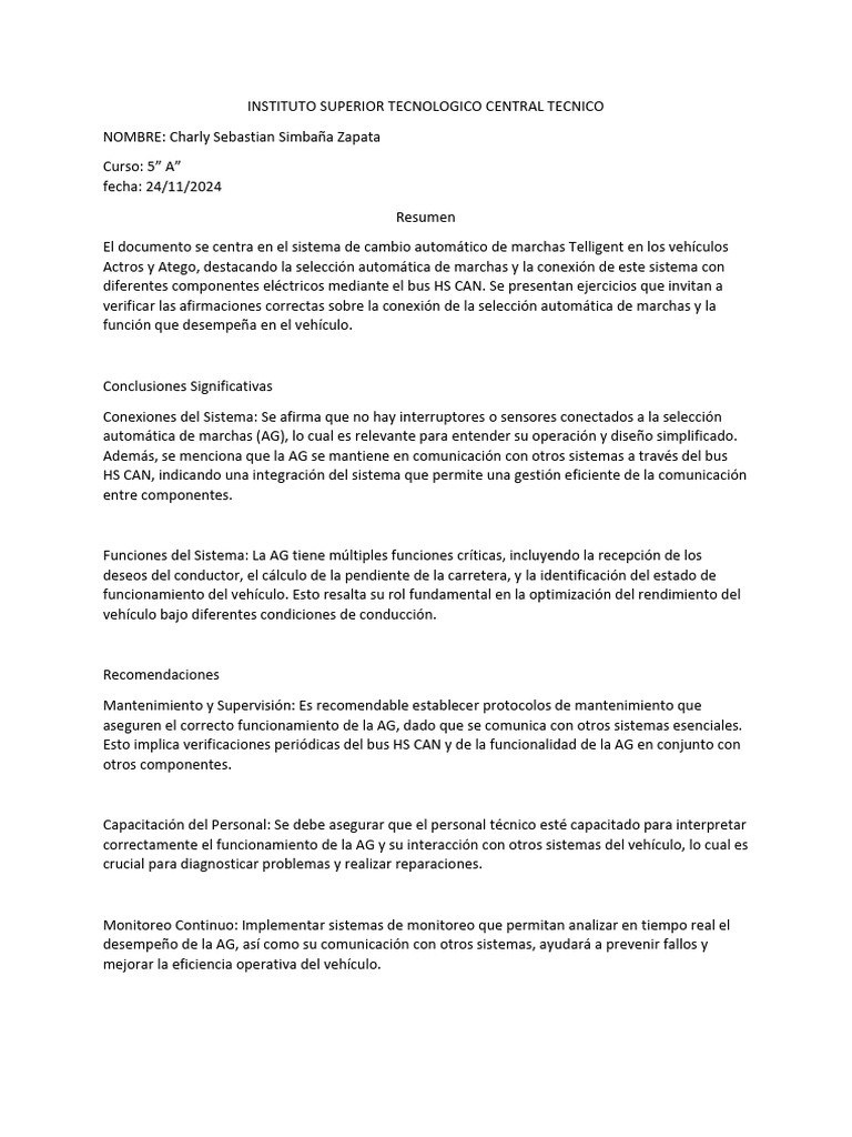 Sistema Telligent en Vehículos Actros y Atego | PDF