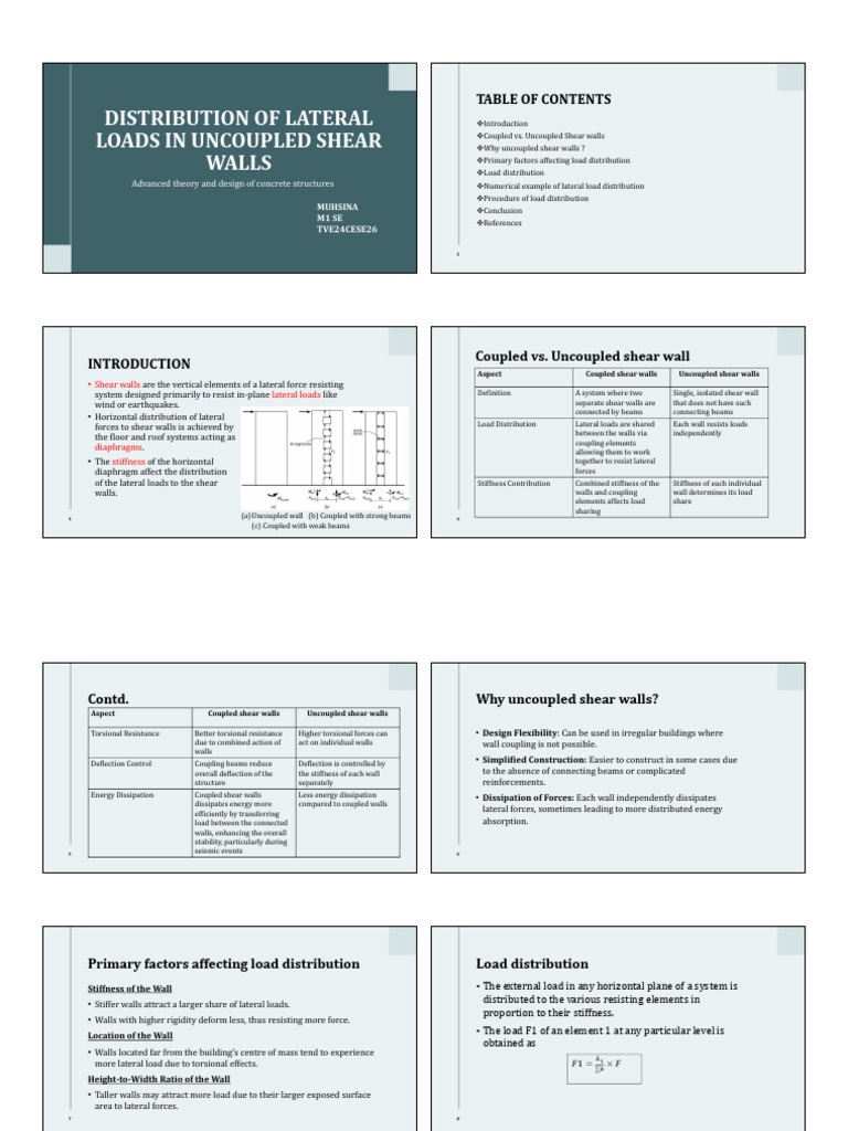 Distribution of lateral loads in uncoupled shear walls | PDF | Beam ...