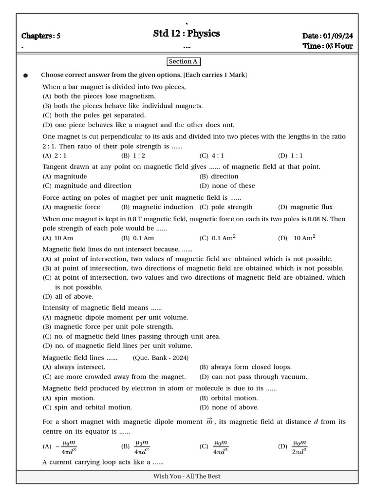 Chap 5 Phy School | PDF | Magnetism | Magnetization