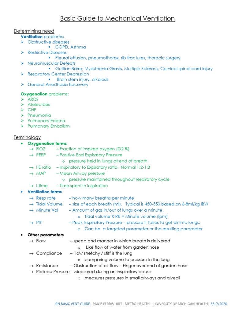 Basic_vent_guide | PDF | Respiratory Diseases | Breathing