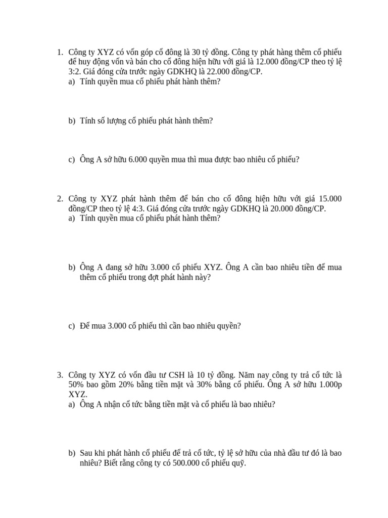 Bai Tap C1 - TTCK | PDF