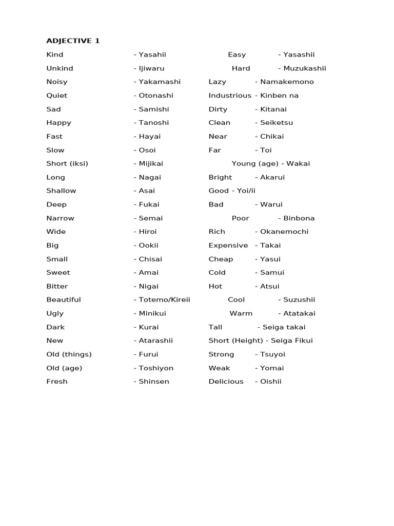 Adjectives and Colors | PDF