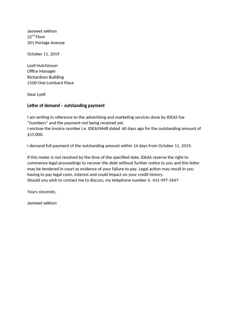 Module 15 Demand Letter | PDF