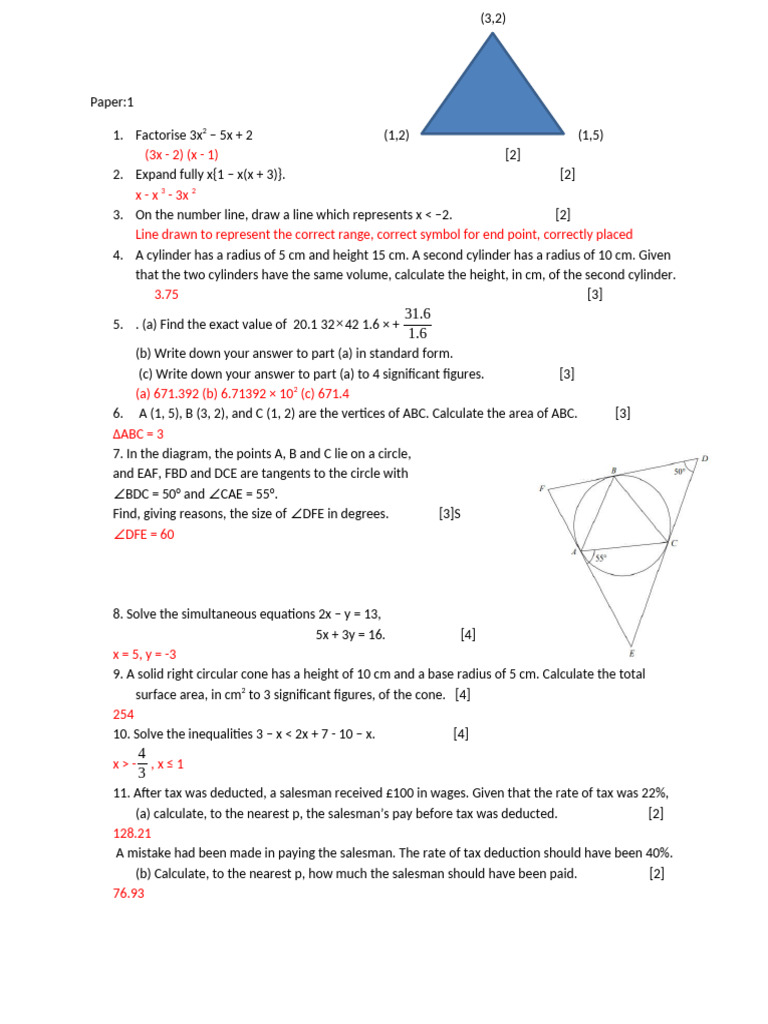 Paper 1 Type Practice Questions | PDF | Taxes | Government Finances