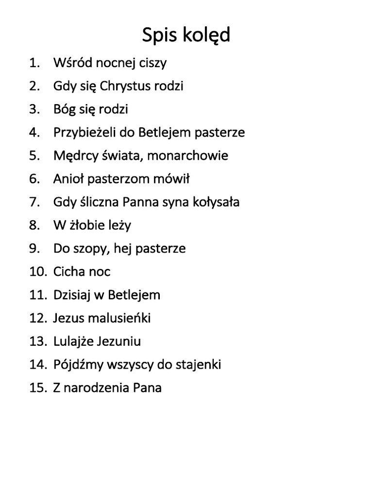 Teksty Koled - 28s | PDF