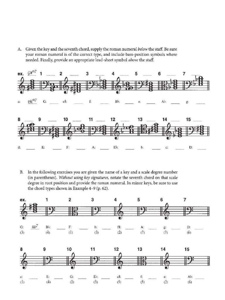 Music Theory Diatonic 7th Chord Practice | PDF